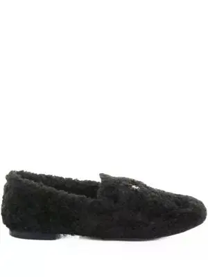 Casadei Shearling Slip-on Loafers - C25199000|black